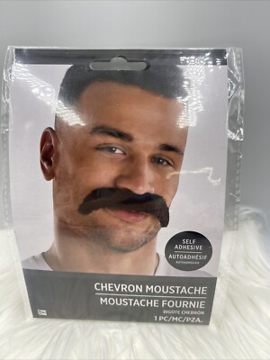 Hombre Mustache Black Fancy Dress Up Halloween Adult Costume Accessory ...
