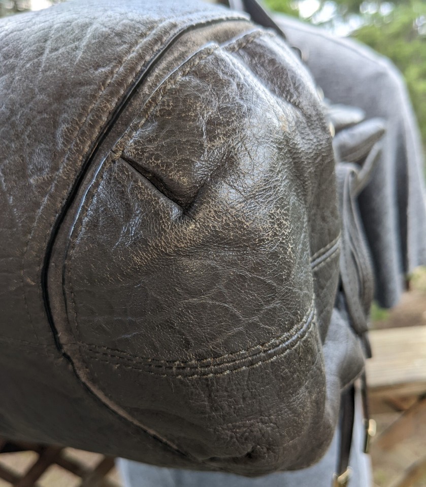 COACH Grey Leather Lg CHELSEA FLAGSHIP Tote Shopper Shoulder Bag ...
