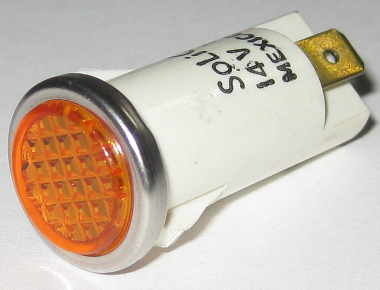 5 X Amber w/ Steel Bezel Panel Mount Round Indicator Light - Solico 14V ...