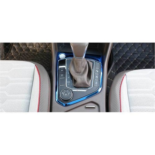 Blue Titanium Center Console Gear Shift Frame Trim For VW Tiguan 2018 ...