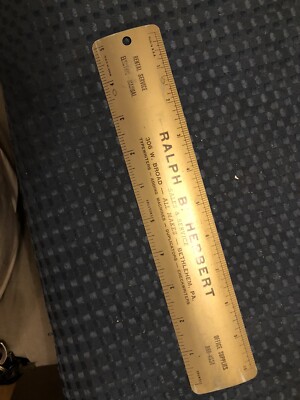 ralph b herbert bethlehem Pa office supplied brass metal ruler USA | eBay