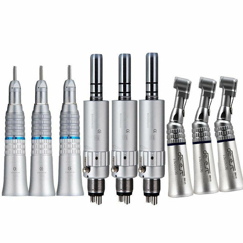 4-Hole 3 Set Dental Slow Speed E-Type Handpiece Straight Contra Angle ...