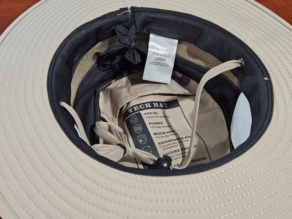 NEW ORVIS UPF 50+ TECH SUN HAT ADJUSTABLE FIT CHIN STRAP TAN MESH ...