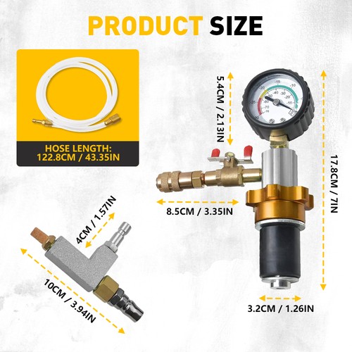 2SET Radiator Cooling System Vacuum Purge Gauge Tool Coolant Refilling ...