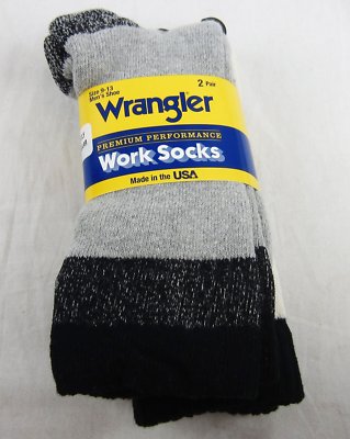 Mens Wrangler Wolverine IMPERFECT 2 Pack Cotton Work Socks Size Large ...