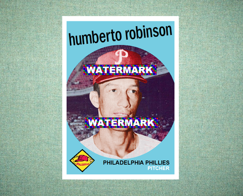Humberto Robinson Philadelphia Phillies 1959 Style Custom Baseball Art ...