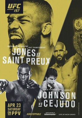 Fight Poster UFC 204 Jon Jones vs. Ovince Saint Preux 11X16 Demetrious ...