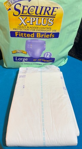 One (1) Secure X-Plus Large Adult Diaper Vintage 2005 PLASTIC BAMBINO ...