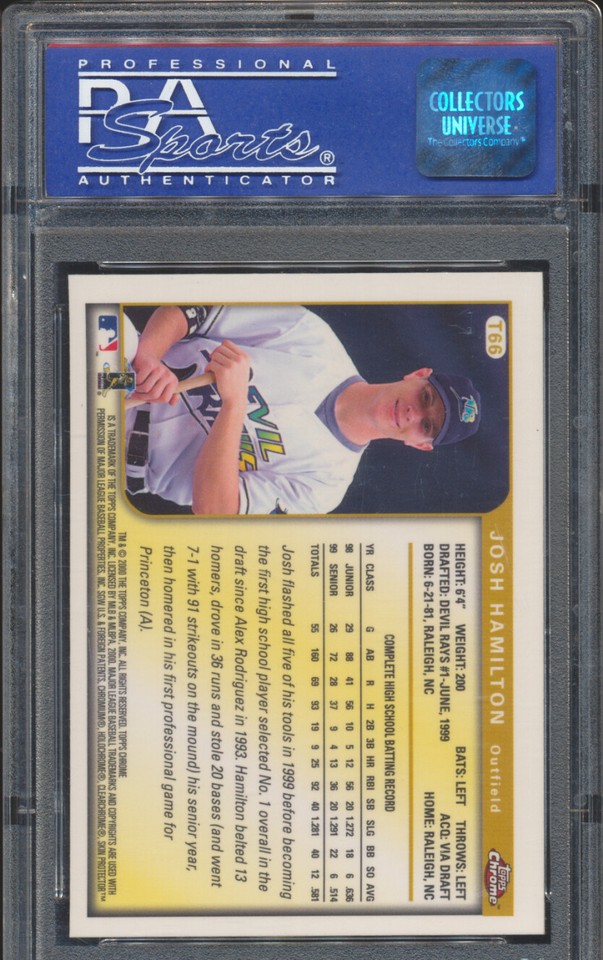 1999 Topps Chrome Traded Josh Hamilton T66 RC Devil Rays Rookie PSA 9 ...