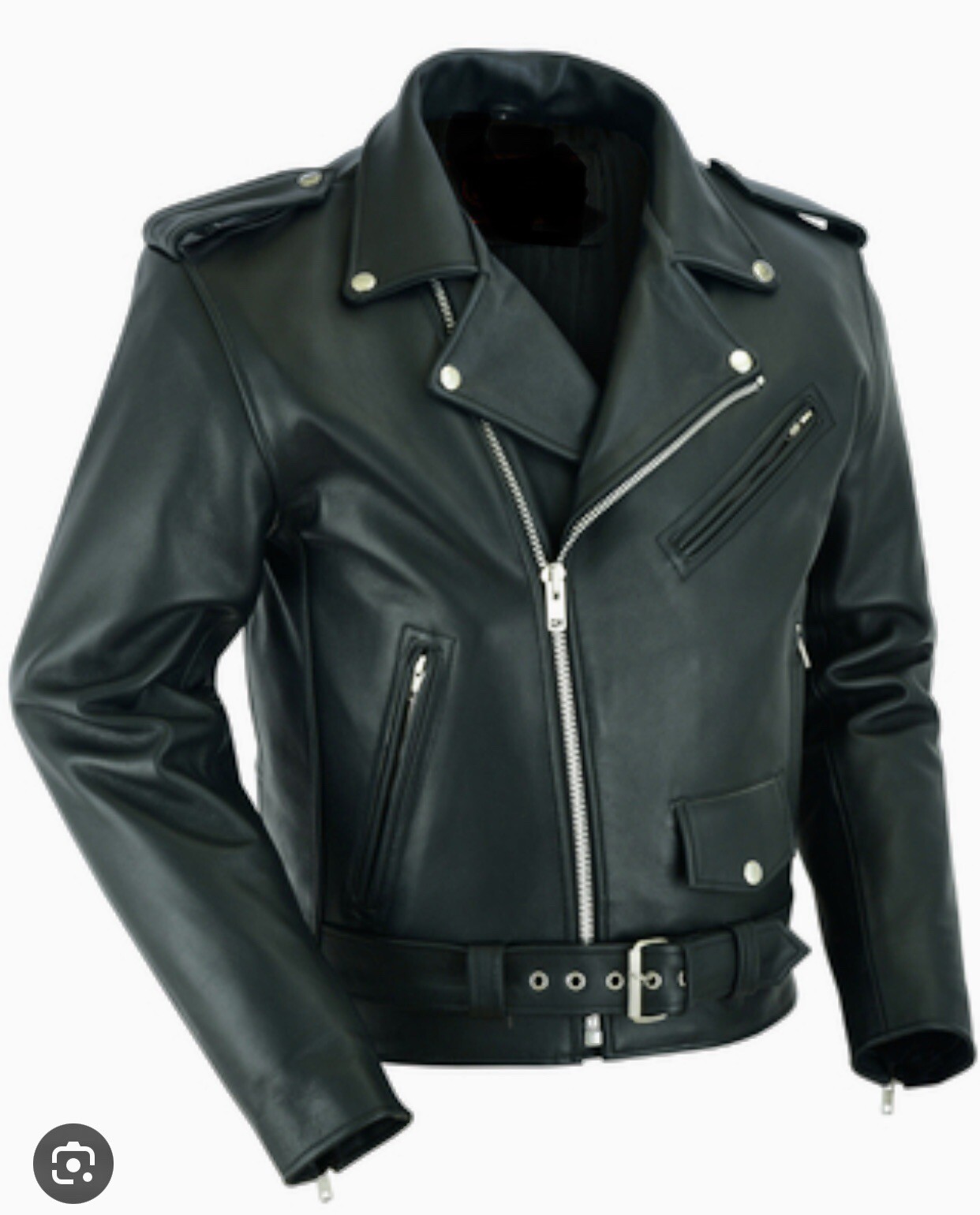 Rare Rebel Ryder black leather motorcycle jacket mens… - Gem