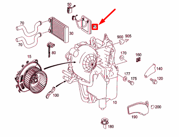 MERCEDES-BENZ GL X164 A/C Case Evaporator A1648300258 GENUINE for sale ...
