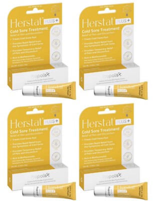 4x Herstat Plus+ Cold Sore Treatment Propolis Soothes + Moisturizes ...