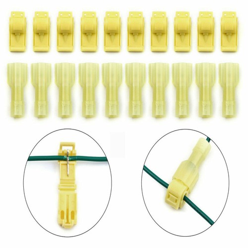 50PCS Yellow Electric T Type Quick Splice Crimp Terminal Cable Wiring ...