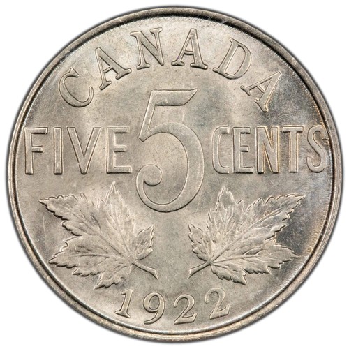 Canada 1922 5 Cents Nickel Coin - ICCS MS-63 | eBay
