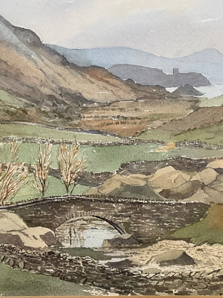 Snowdonia Watercolour Painting Afon Nant Peris Bridge Llanberis Pass ...