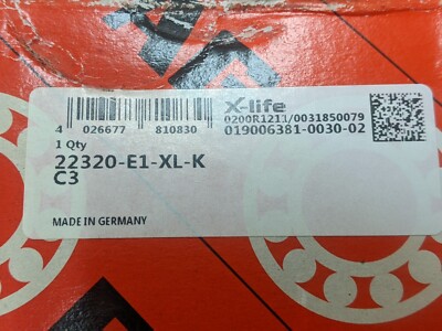 FAG X-Life 22320-E1-XL-K-C3 Spherical Roller Bearing 100mm X 215mm X ...