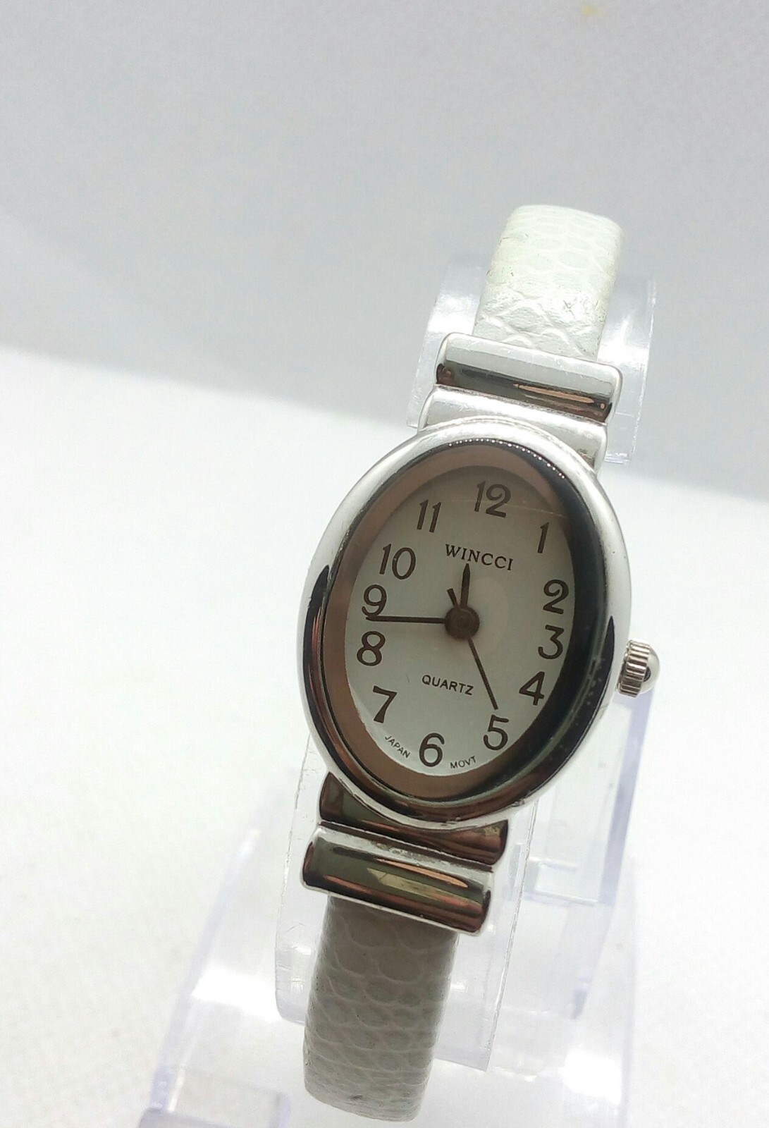 Wincci Watch Women's Watch Bangle White Leather Strap | eBay
