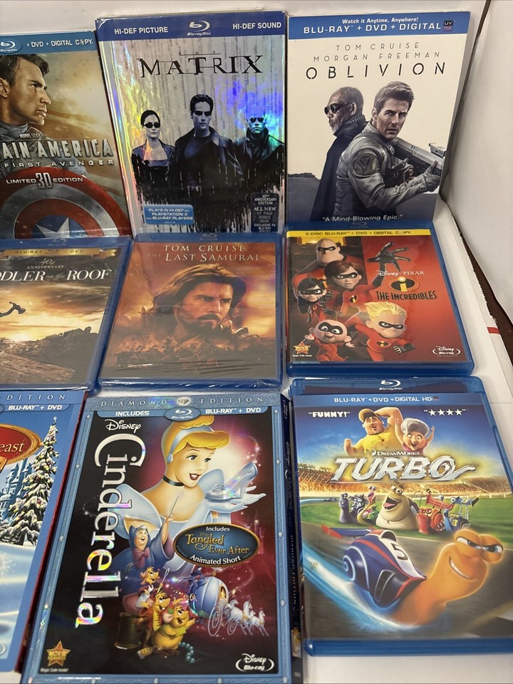 12 Blu-Ray DVD Lot Disney Matrix Hangover Beauty & The Beast Cinderella ...