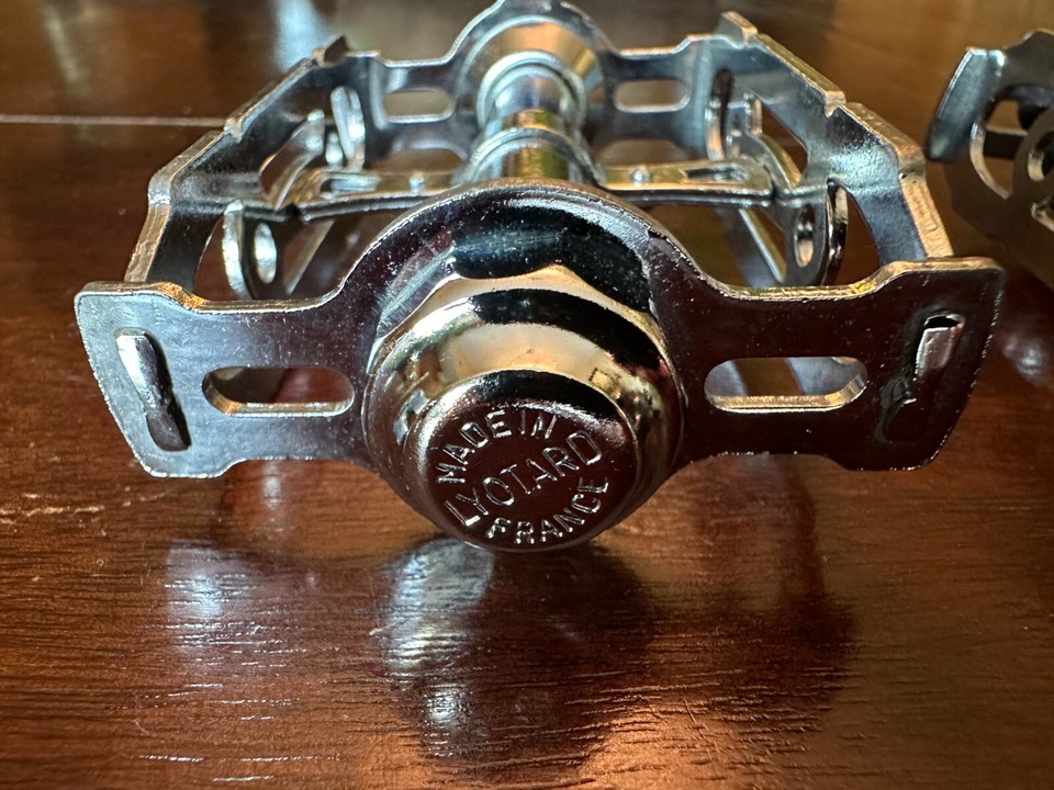 NOS Vintage Mint LYOTARD Model 460A Chrome Steel Bike Pedals France STD ...