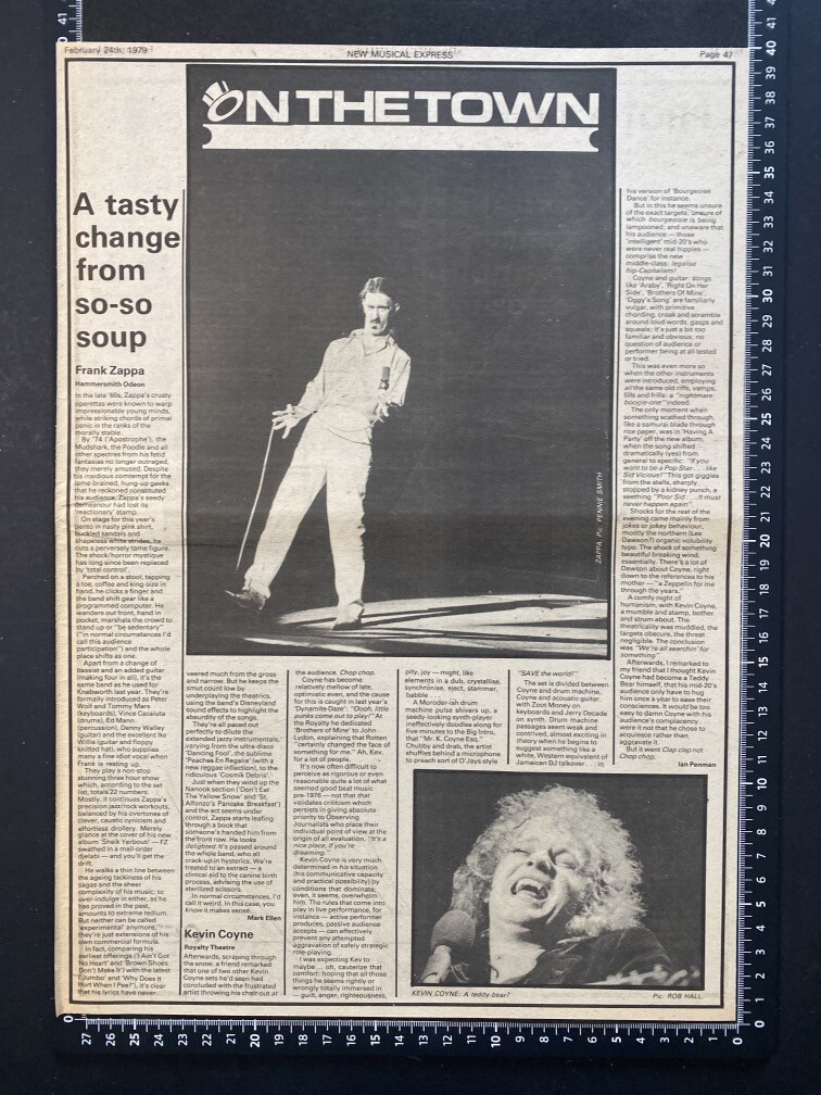 FRANK ZAPPA - HAMMERSMITH ODEON LONDON REVIEW - 1978 VINTAGE POSTER ...