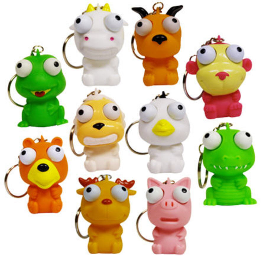 ANIMAL FLOATING KEYCHAIN - BACK PACK PULL - SQUISH SQUEEZE - YOU PICK ...