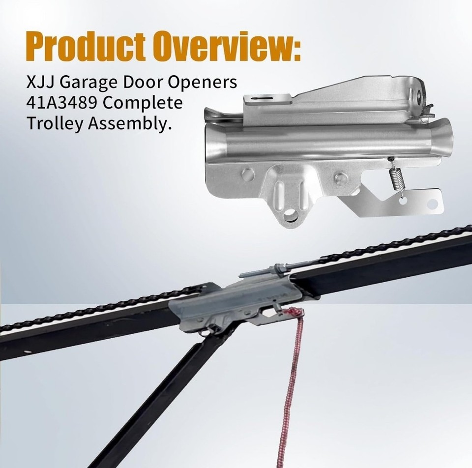 41A3489 Garage Door Openers Complete Trolley Assembly Chain Drive For ...