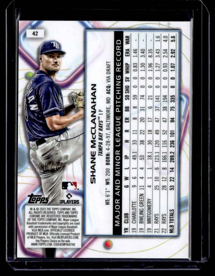 2023 Topps Cosmic Chrome Green Space Dust Refractor Shane McClanahan 38 ...