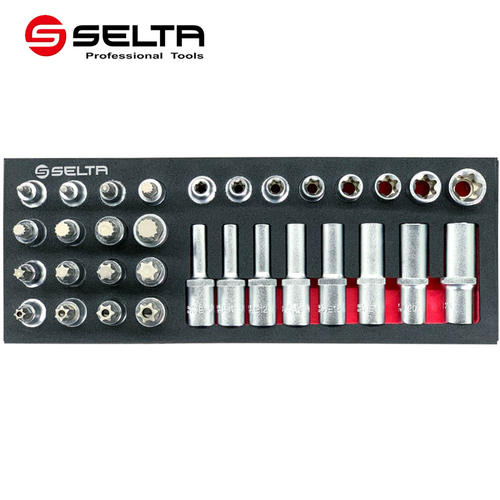 Selta Taiwan 32pc 1/2" Dr Deep & Reg E-Star Socket Torx & Spline Bits EVA Tray | eBay Australia
