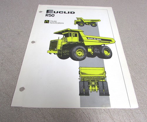 Euclid R50 Rock Hauler Truck Color Brochure Specifications Manual 9-044 ...