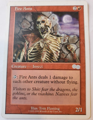 MTG Magic The Gathering Card Fire Ants Creature Insect Red Urza's Saga ...