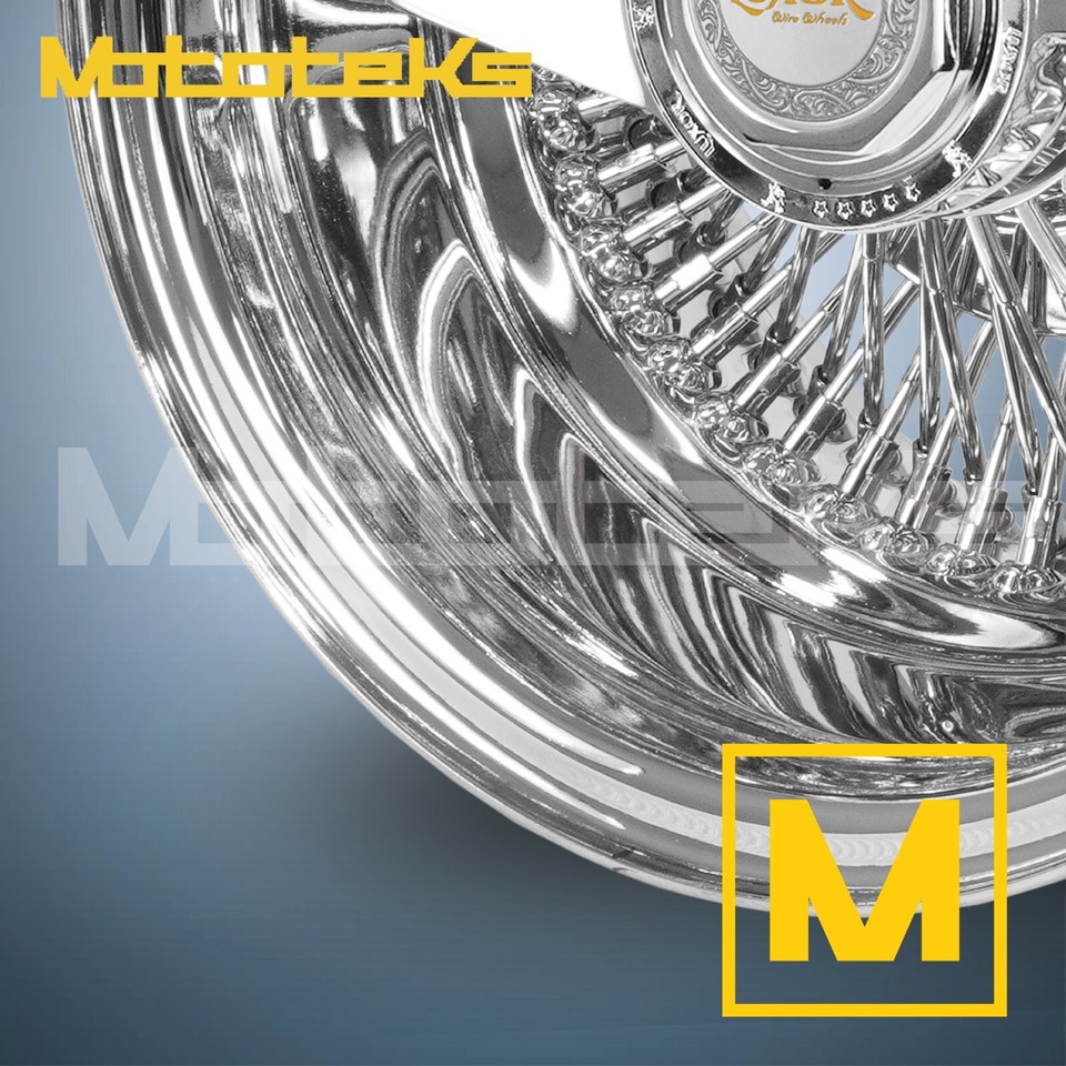 15X7 LUXOR WIRE WHEELS 100 STRAIGHT REV CHROME RIMS ADAPTER KNOCK OFF ...