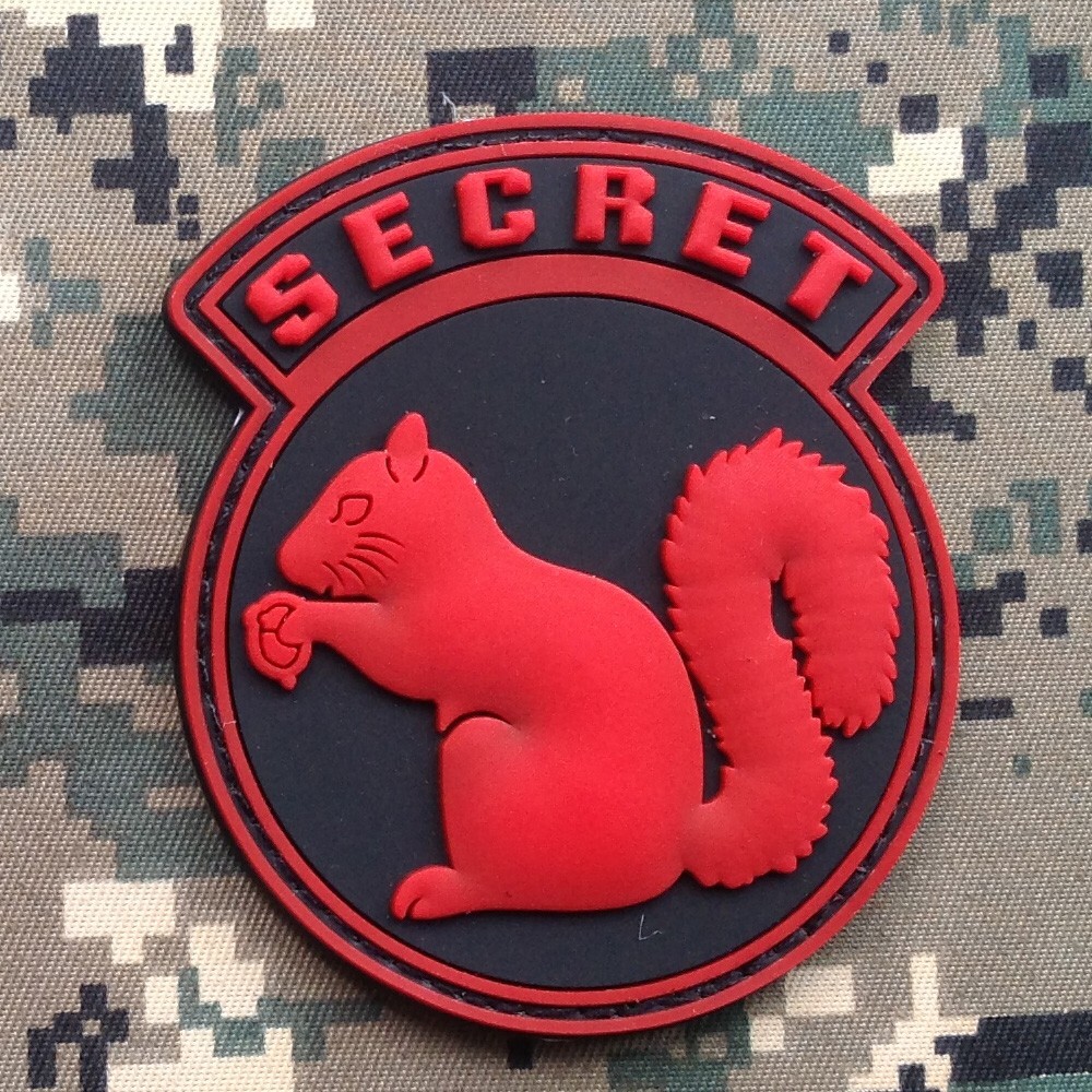 3D PVC SECRET SQUIRREL MILITRAY TACTICAL RUBBER HOOK LOOP PATCH BADGE ...