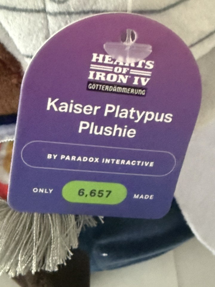 *New* Paradox Interactive Limited Edition HOI4 Kaiser Platypus from ...