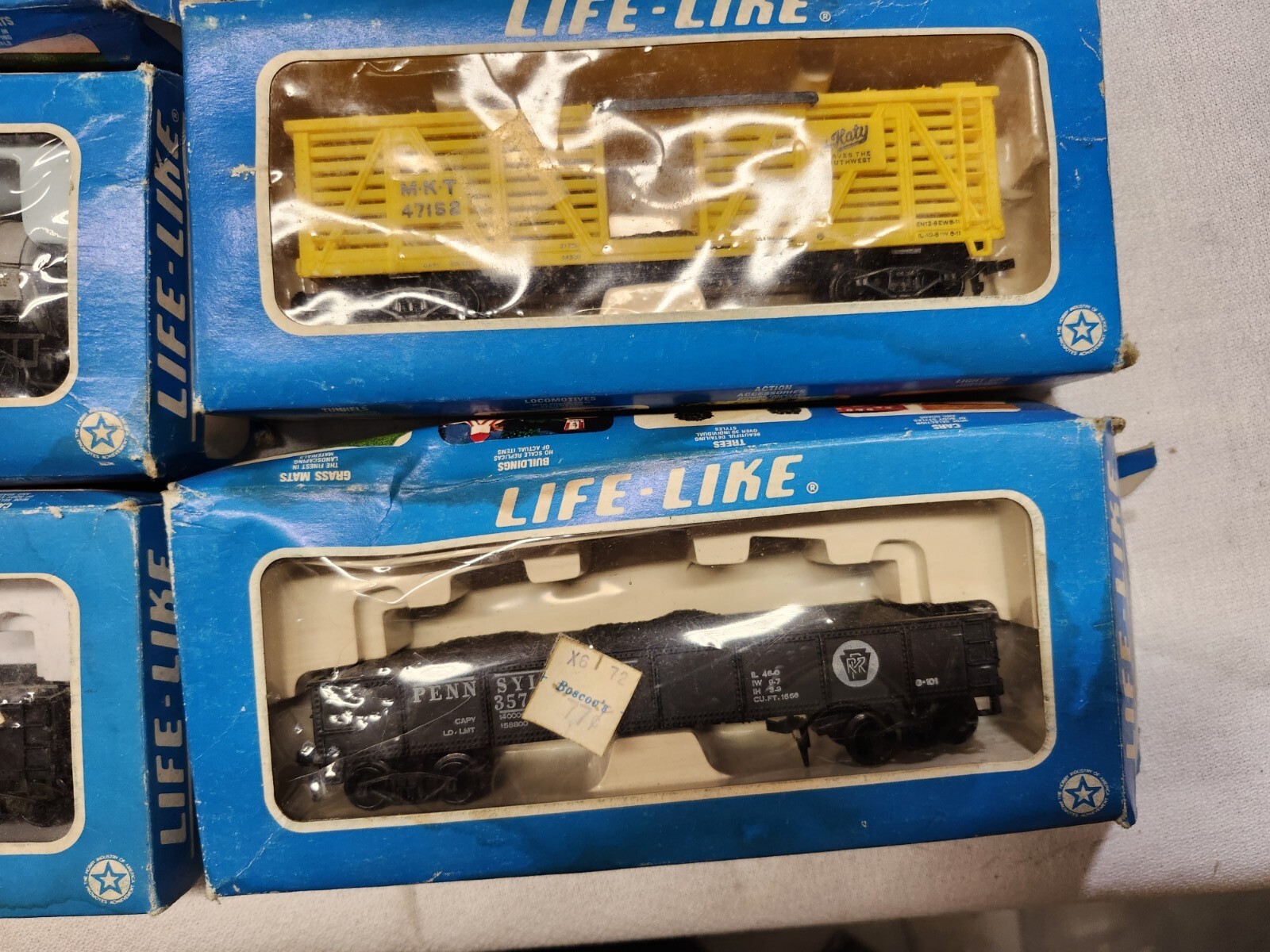 7 Lot Vintage HO Scale Freight Train Box Cars Untested Tyco Life Like ...