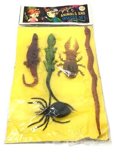 Vintage PVC Rubber Animal $ Insect Set Of 5 NOS READ DESC | eBay
