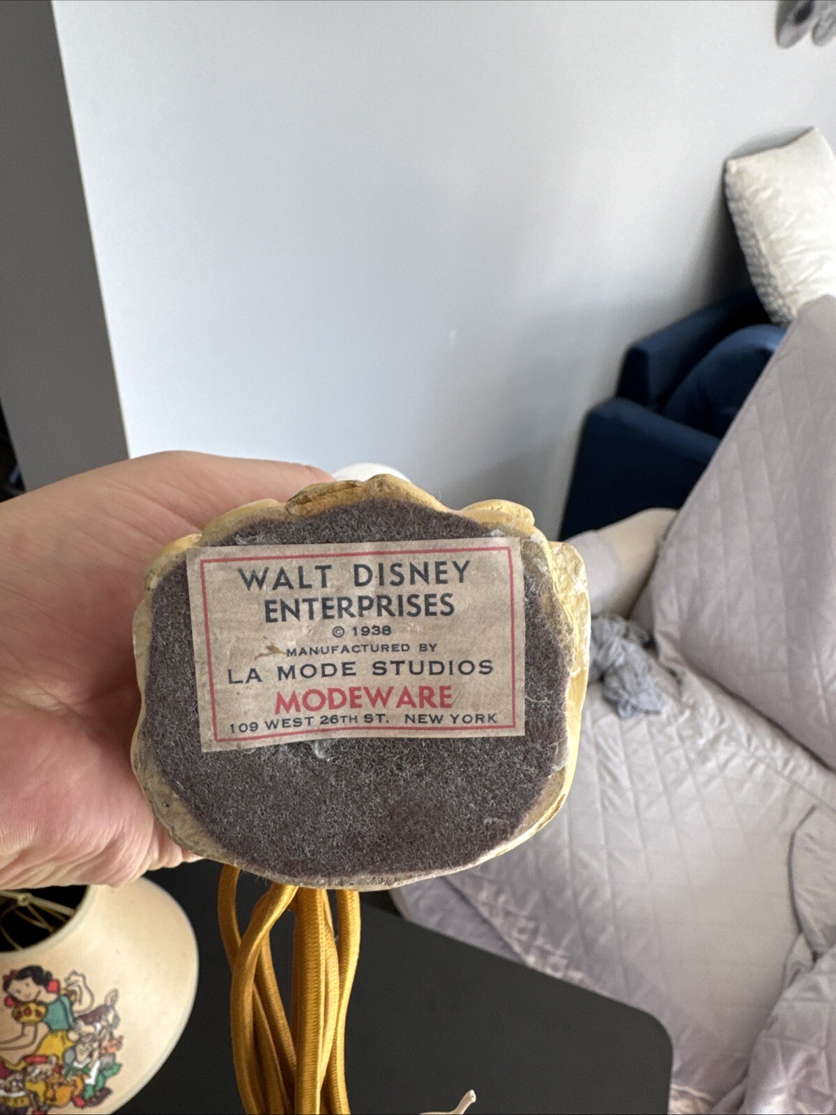 1938 Antique WALT DISNEY Lamp Snow White & 7 Dwarves Modeware Light ...