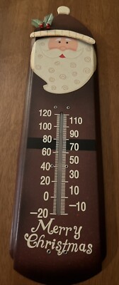 20” Metal Santa Claus Merry Christmas thermometer | eBay