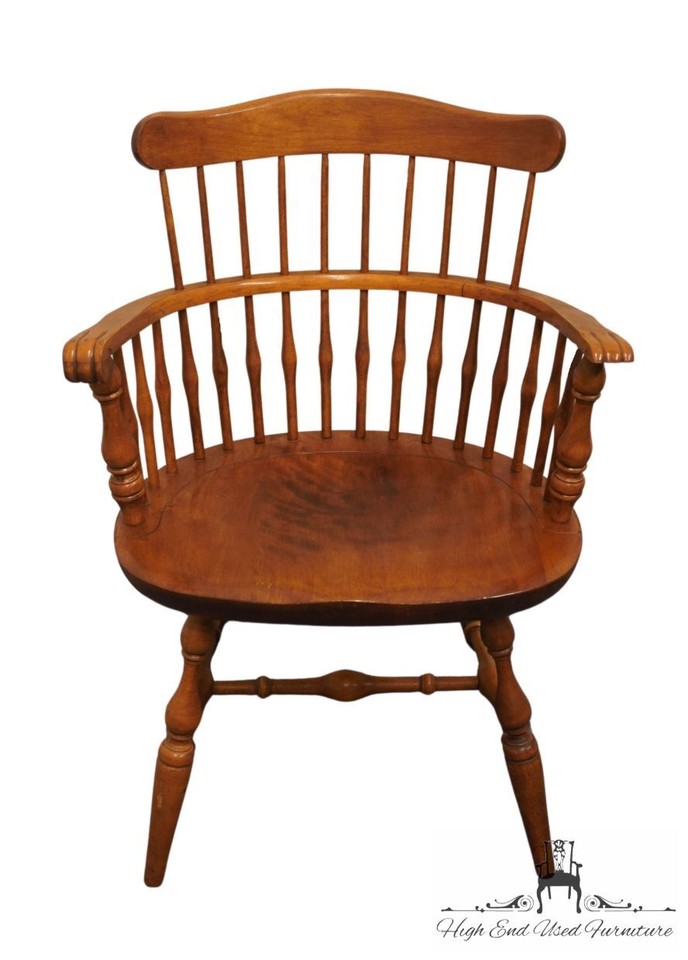 NICHOLS & STONE Solid Hard Rock Maple Colonial Early American Comb Back ...