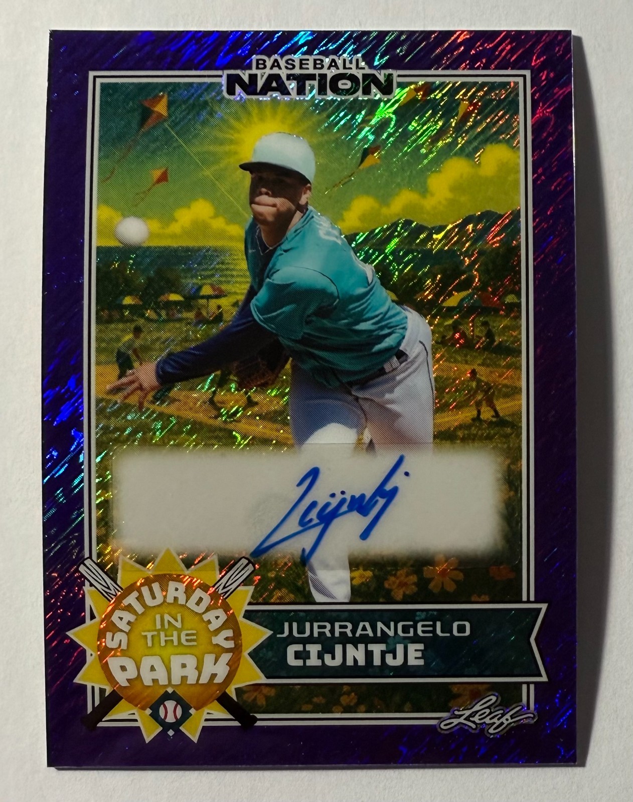 Jurrangelo Cijntje 2025 Leaf Baseball Nation #SB-26 Saturday in the ...