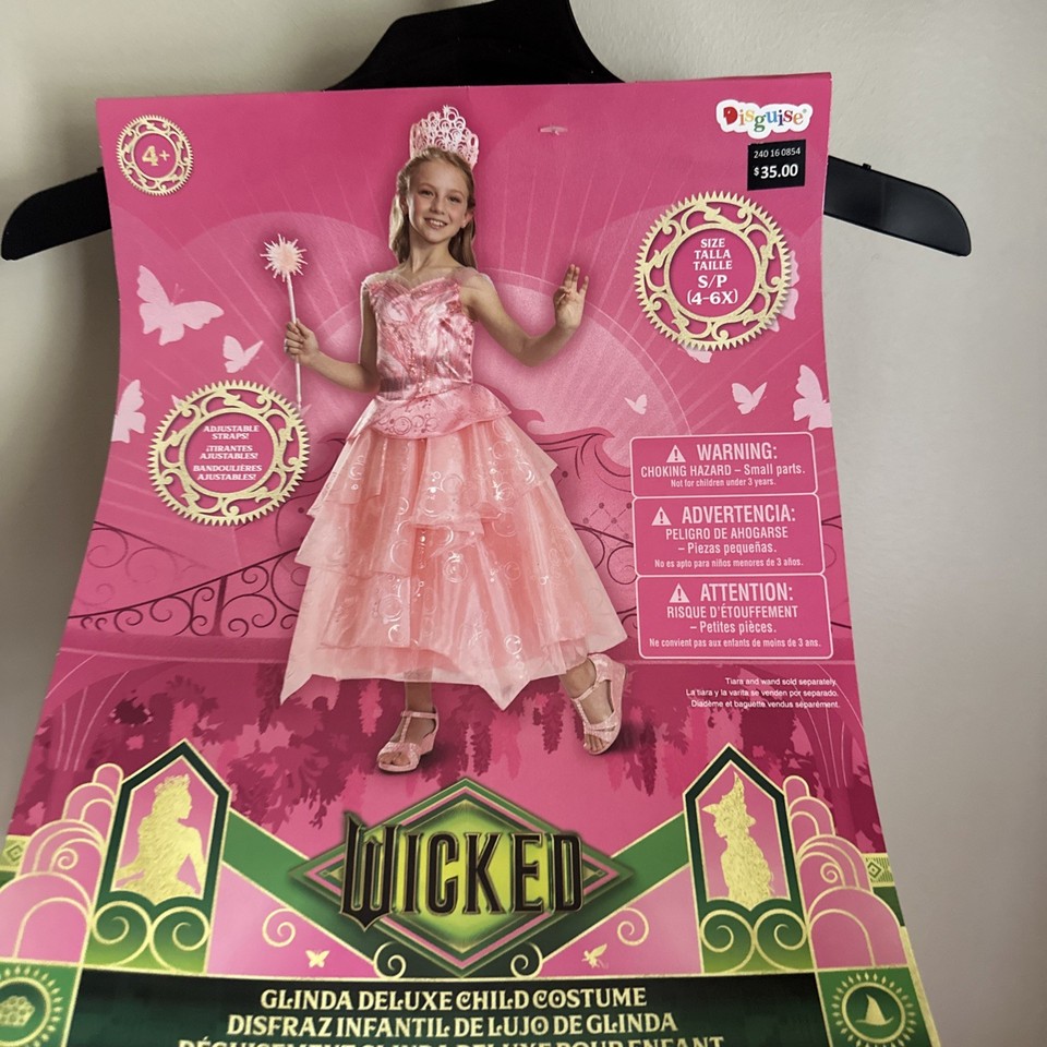Glinda Deluxe Wicked Costume Dress Disguise Musical Movie Halloween Small 4-6x 192995089129| eBay