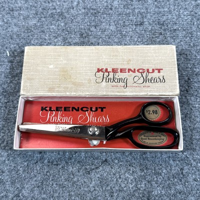 Vintage Kleencut Pinking Shears Made in USA Sewing Scissors Boxed with ...