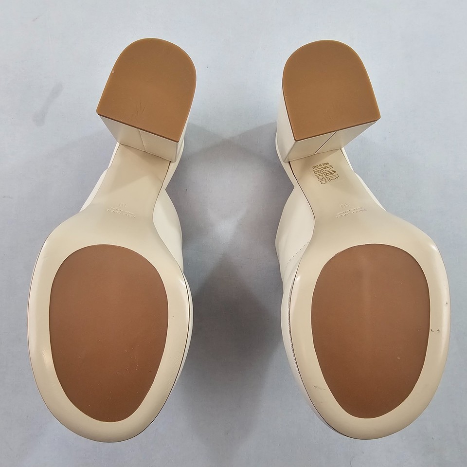 DKNY shoes heels womens 10 benedetta peep toe smooth leas cream Italy ...