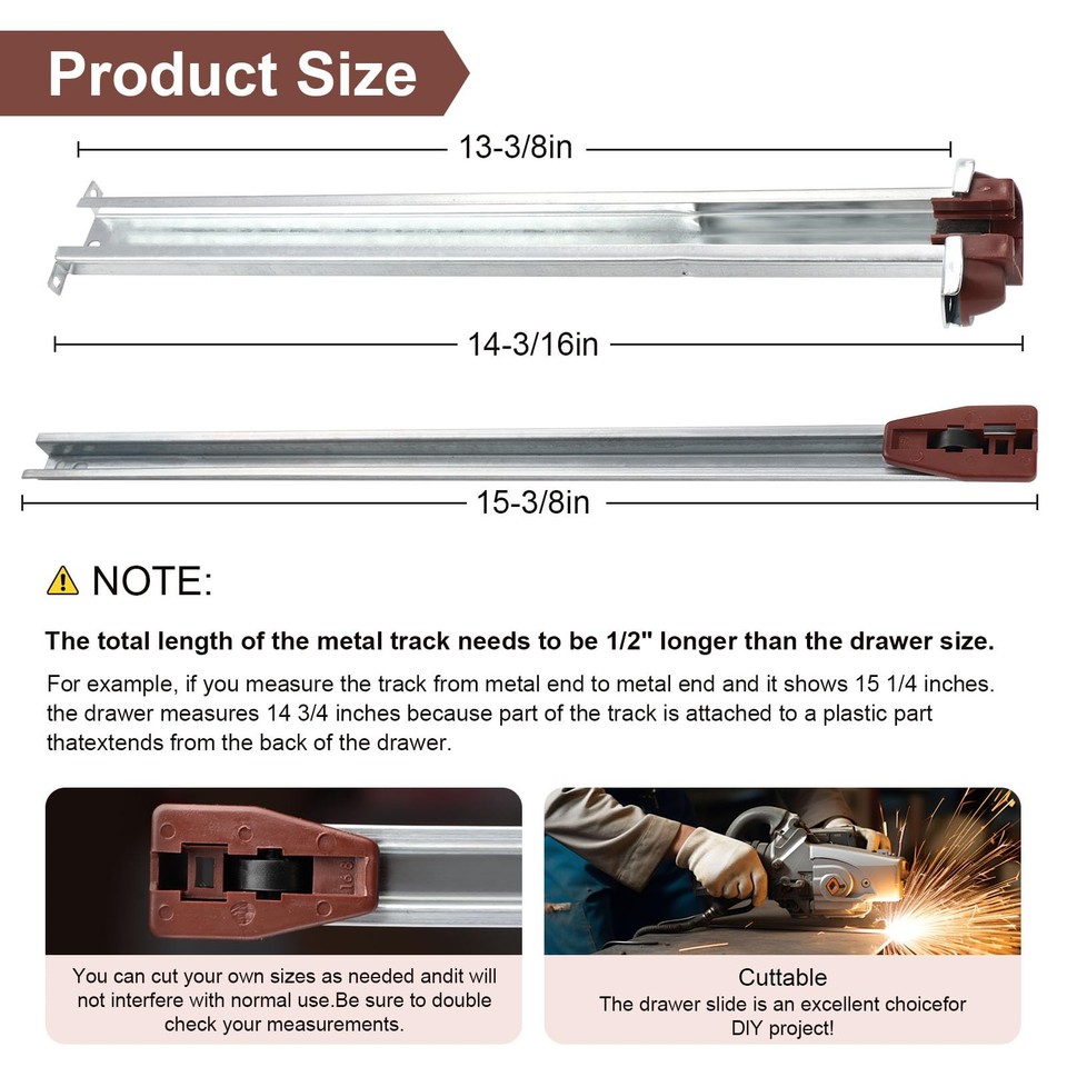 for Kenlin Rite-Trak II-Compatible undermount Drawer Slides, Center Mount Dra... | eBay