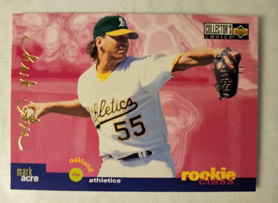 1995 Upper Deck Choice Mark Acre GOLD SIGNATURE Rookie Class Baseball ...