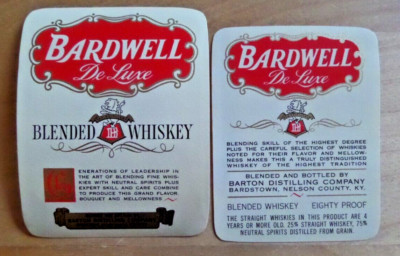Bardwell De Luxe set of 2 labels Blended Whiskey Barton Distilling ...
