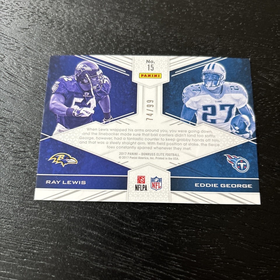 2017 Donruss Elite Face to Face Ray Lewis Eddie RED #15 HOf /99 | eBay