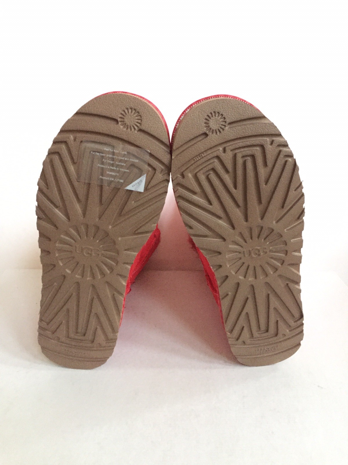 UGG CLASSIC SHORT BAILEY BOW GINGHAM RIBBON RED BOOT US 5 / EU 36 / UK ...