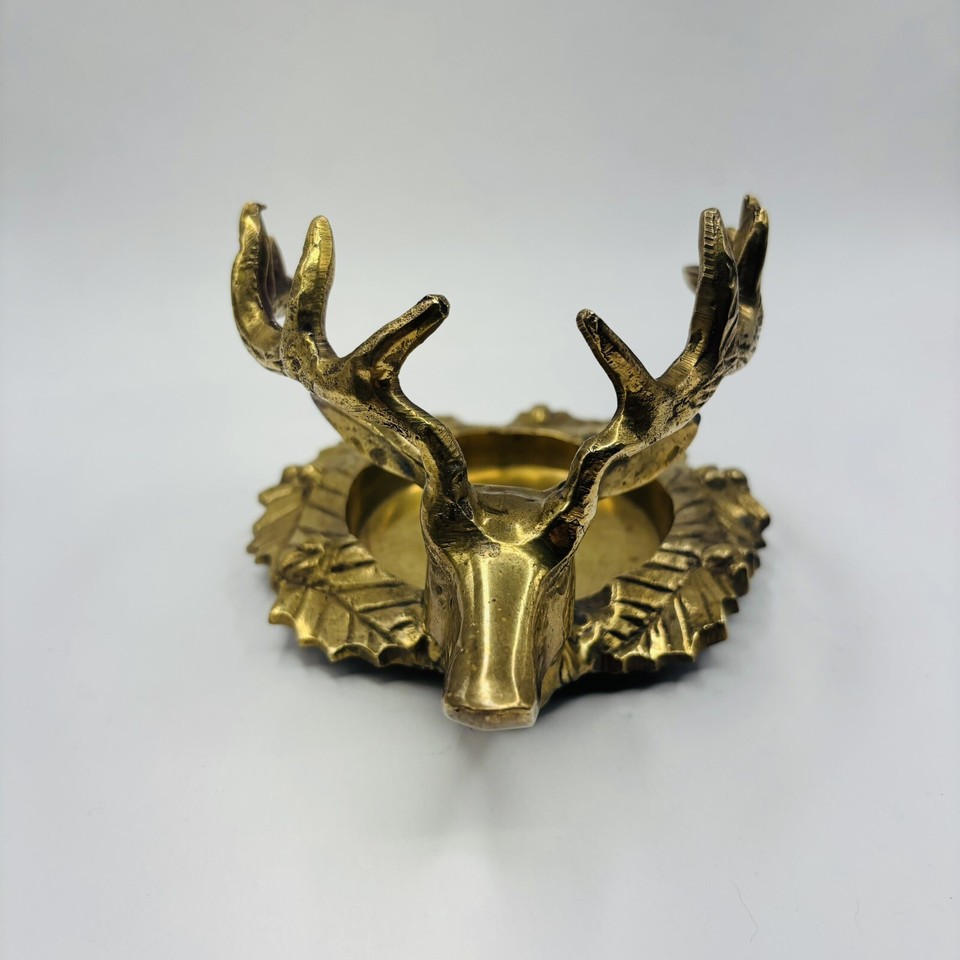 Antique Brass Elk Deer Stag Pen Inkwell Holder | eBay