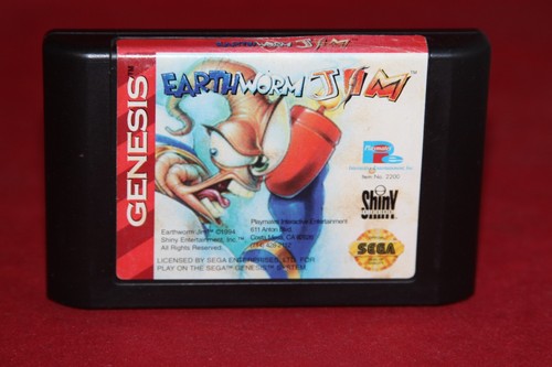 Earthworm Jim (Sega Genesis, 1994) Authentic Game Cartridge (Majesco ...