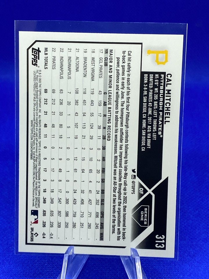2023 Topps Baseball 313 Cal Mitchell - Pittsburgh Pirates RC | eBay